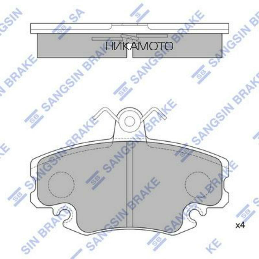 SANGSIN BRAKE SP1243(SD) Колодки тормозные RENAULT LOGAN 04-/SANDERO 08-/CLIO 91- передние без датчика Hi-Q SEVERE DUTY
