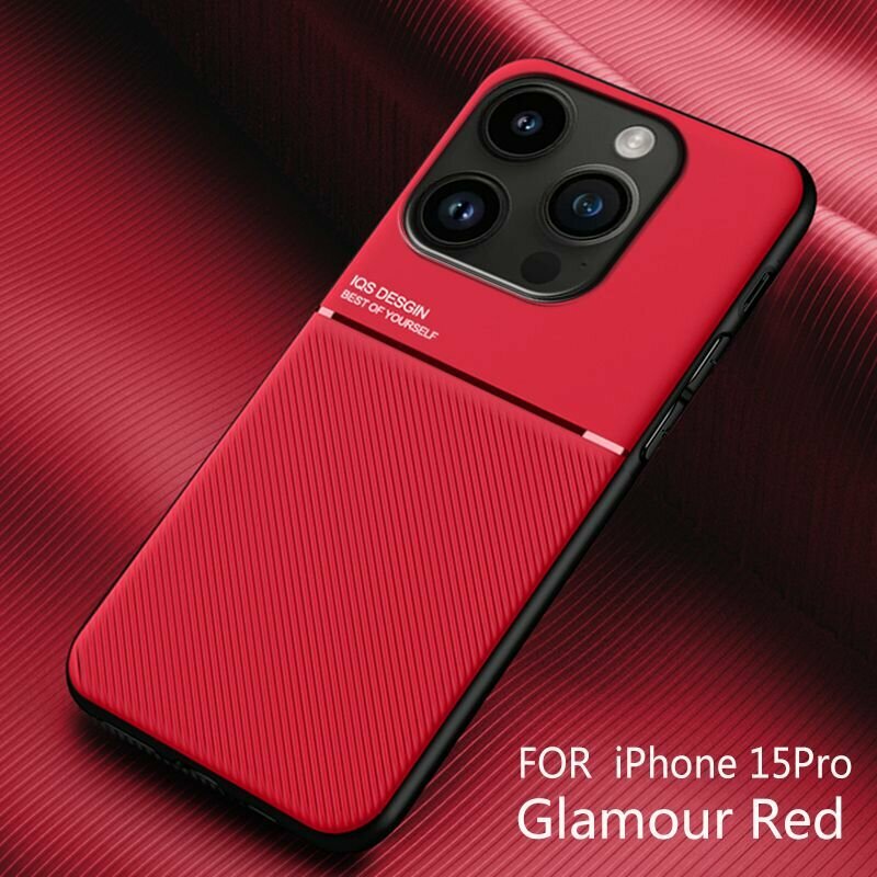 FASNYA Чехол из деловой кожи для Apple iPhone 15 Pro(Айфон 15 Про) с магнитным автомобильным держателем, тонкий защитный чехол для смартфона