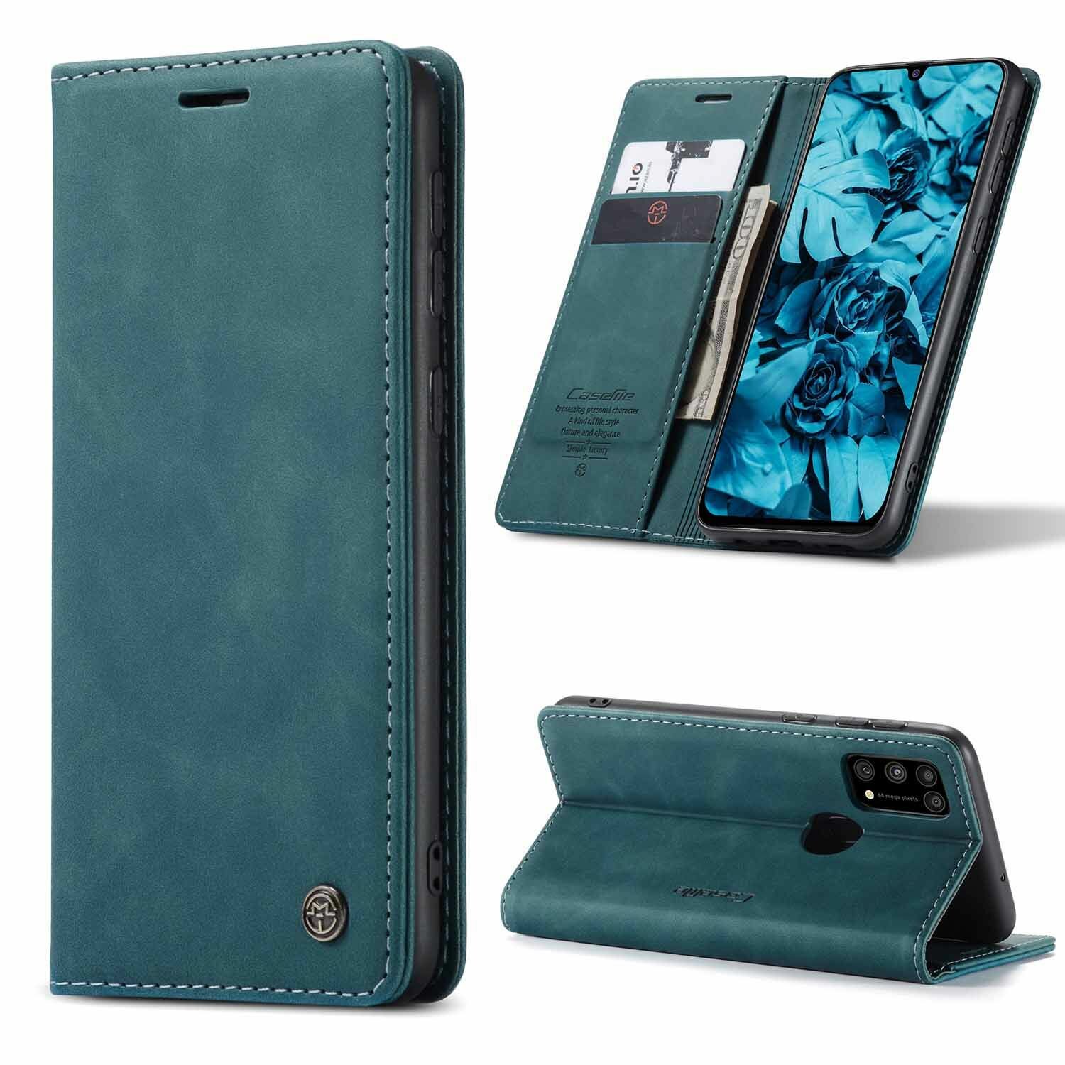 Подходит для Samsung Galaxy M31(Самсунг Галакси М31 ) кронштейн ретро - PU магнитное затвор сейсмостойкий кожаный чехол