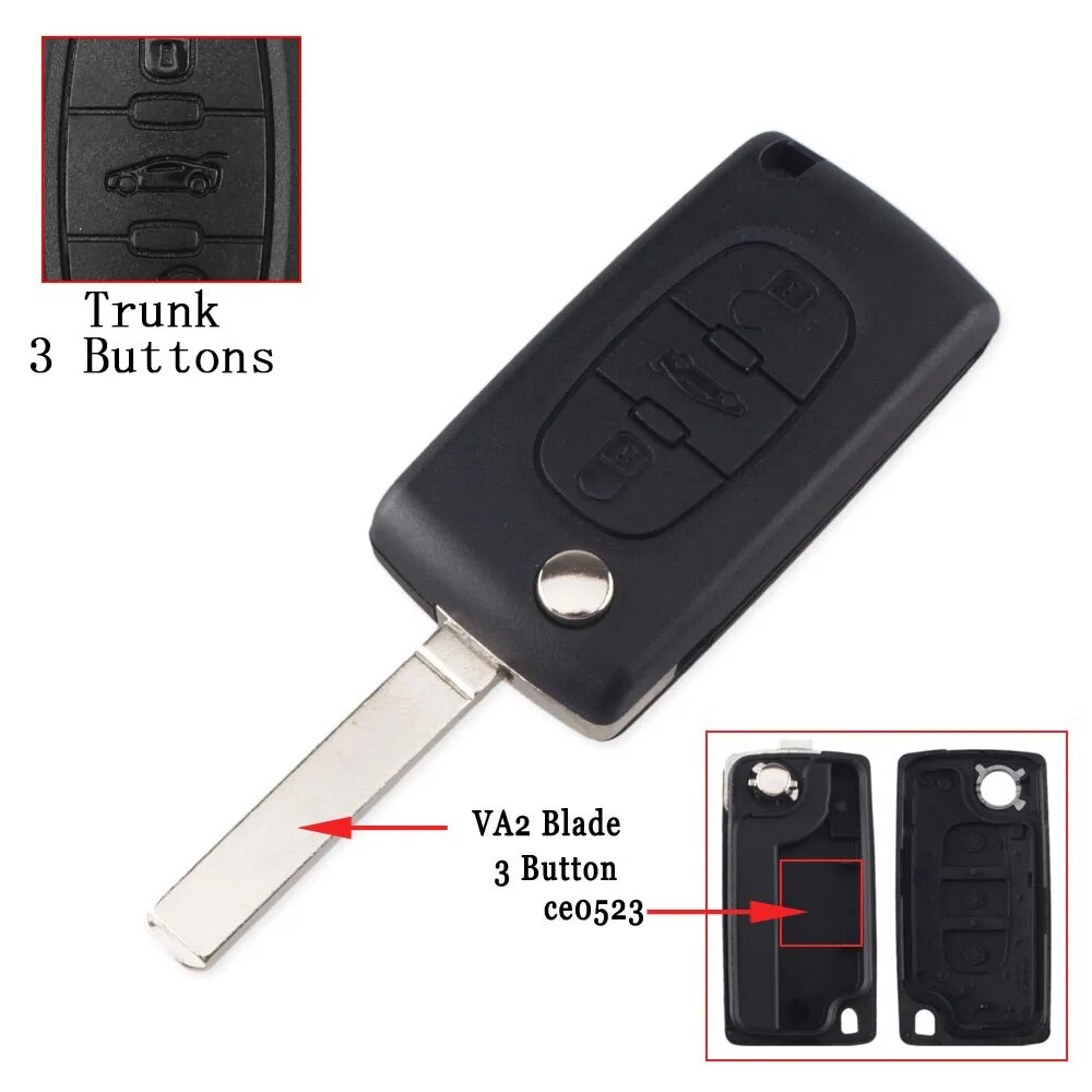 Чехол KEYYOU для дистанционного ключа для Peugeot 207 307 308 407 607 807 для 3 Buttons, For Peugeot