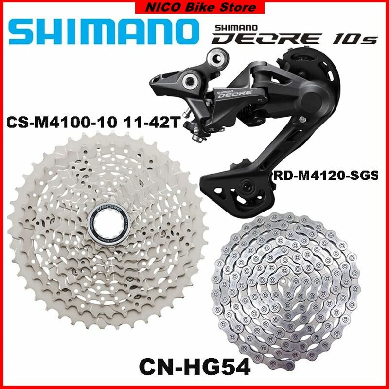 Shimano Deore M4100, группа скоростей 1x10, задний переключатель RD-M4120, кассета CS-M4100 11-42T, цепь CN-HG54 120L(набор из 3 шт.)