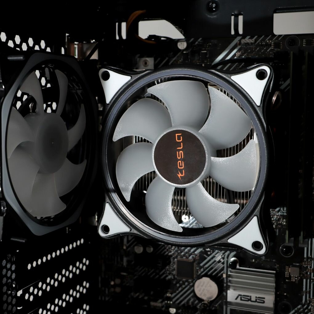 Кулер для процессора TESLA 1040, 1х120мм, 1600rpm, 4-pin, Al+Cu, серебристый