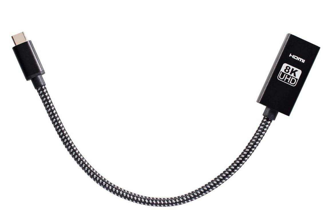 Кабель-адаптер USB3.1 Type-Cm --> HDMI A(f) 8K@60Hz, 0.2m, медь, Telecom _1