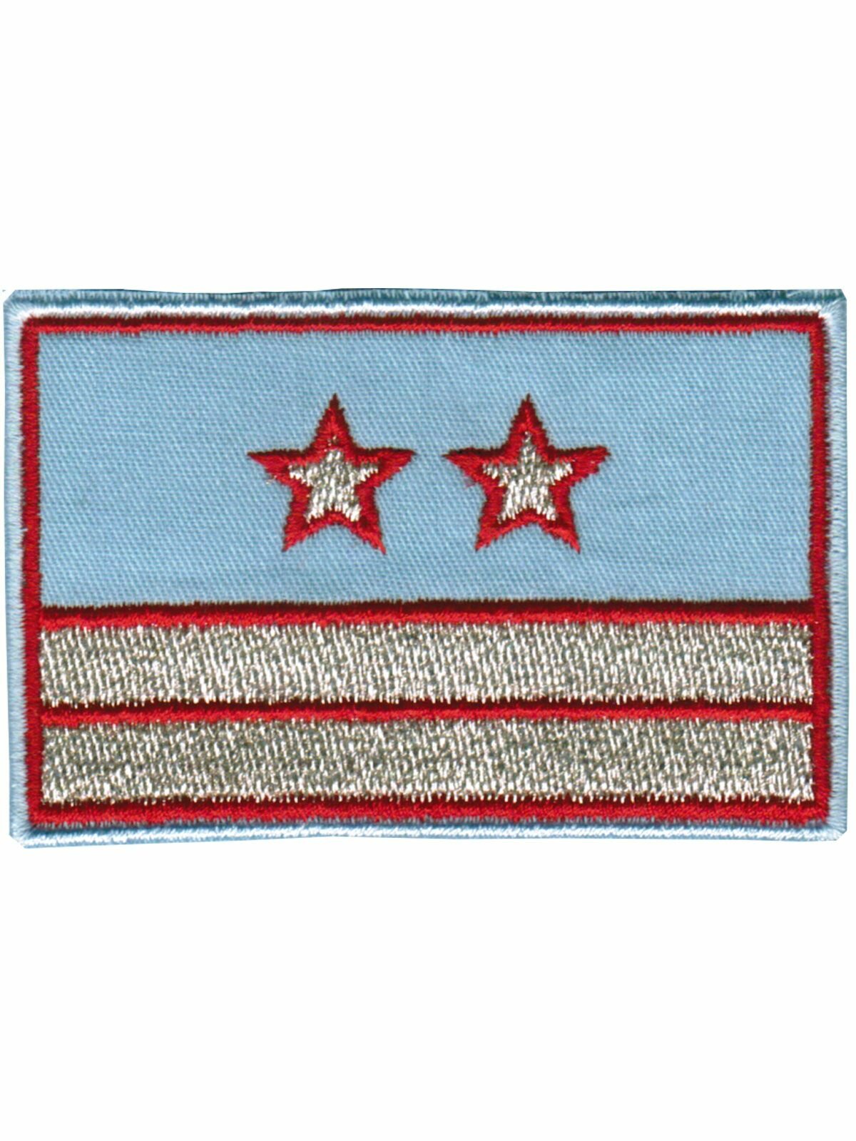 Нашивка РЖД две полосы две звезды голубая