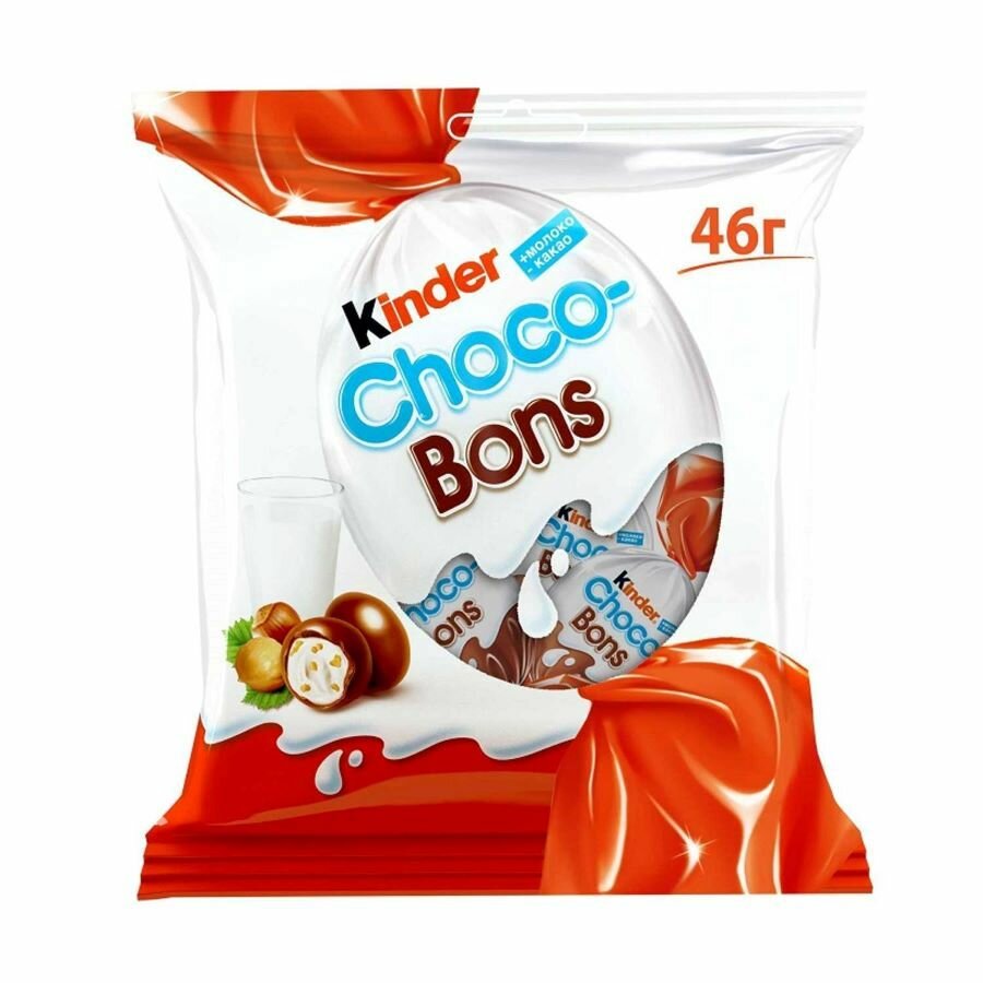 Конфеты Kinder Schoko-Bons с молочно-ореховой начинкой 46гр