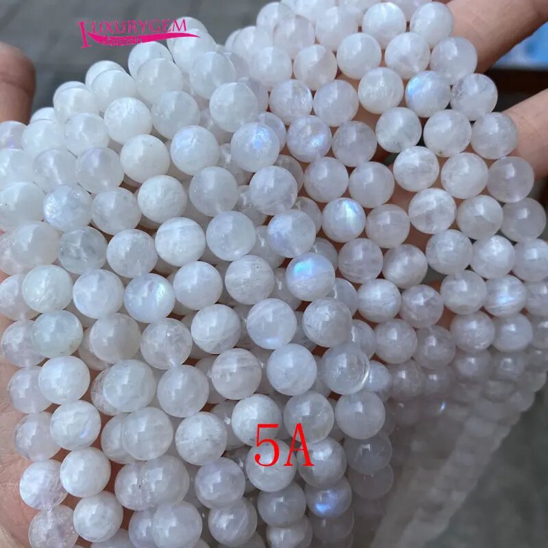 Синий лунный камень бусины IUXURYGEM-TOUCH 4-16 мм 8mm approx 46Pcs, 5A Beads