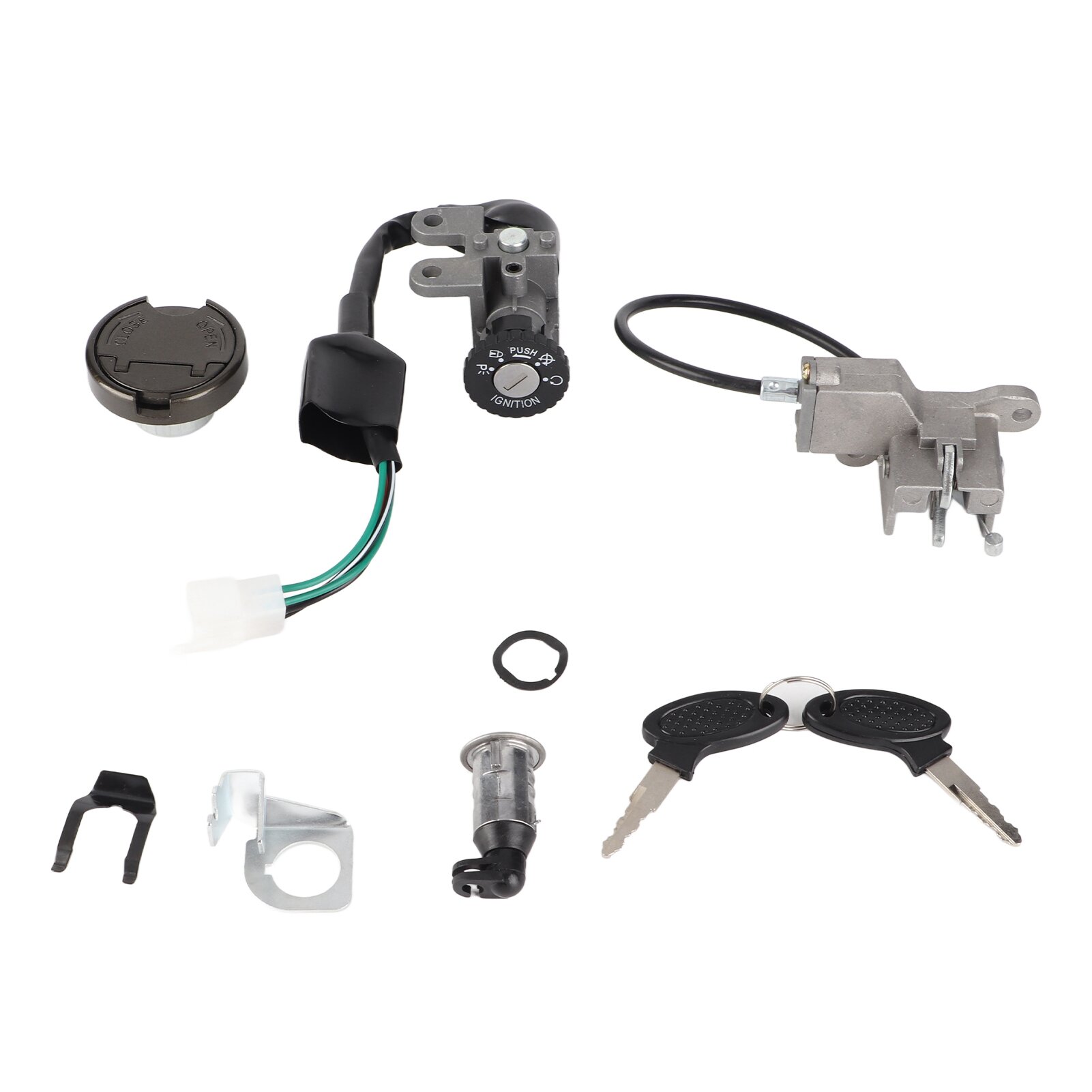 Комплект замка зажигания и крышки бензобака для скутера, мопеда GY6 50 куб. см, совместимый с Jonway Taotao Roketa