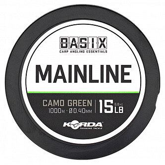 KORDA Леска Basix Main Line 0,4мм 1000м 15lb Camo green
