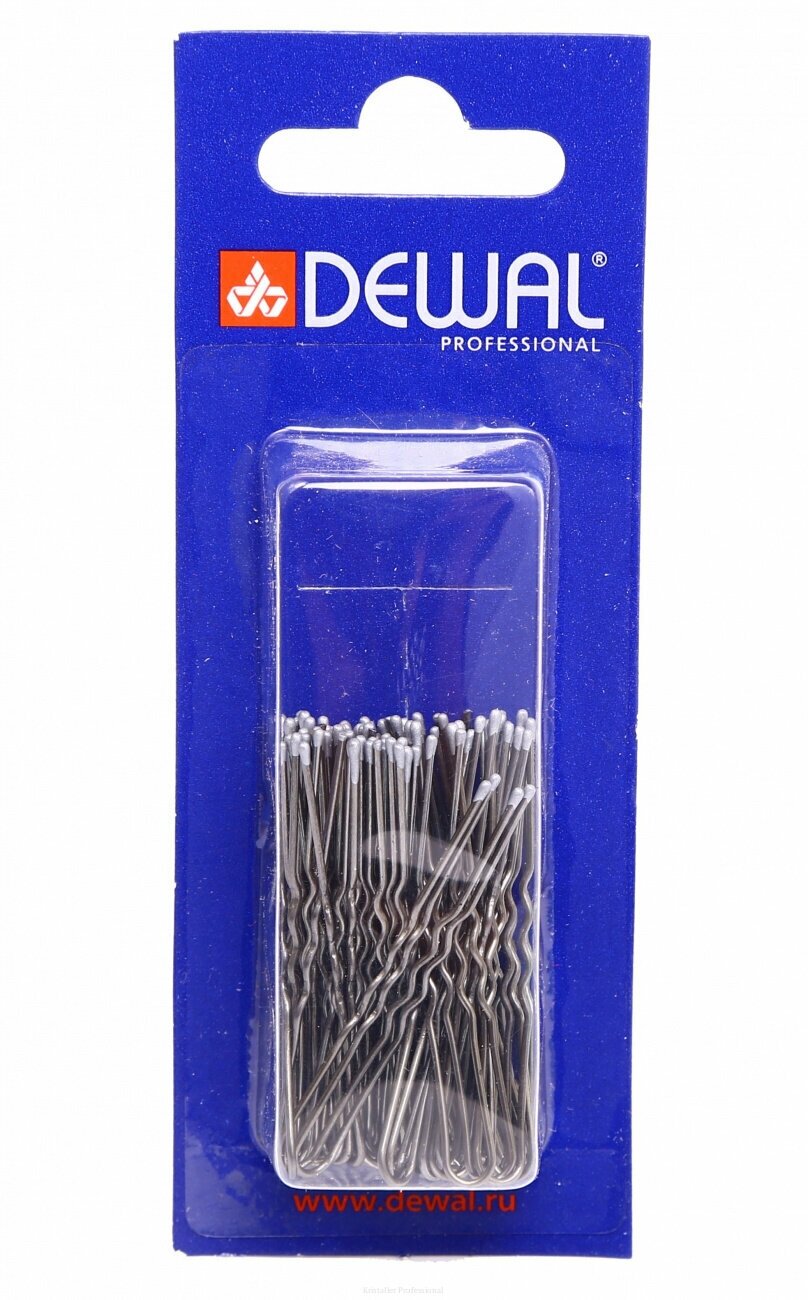 Шпильки Dewal PRO SLT45V-4S/60, волнистые, металл, 45 мм, серебристые