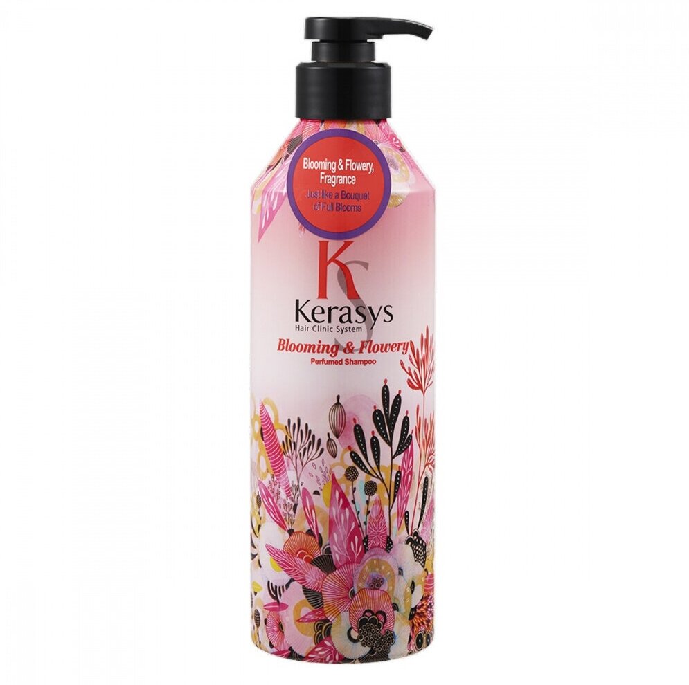 Парфюмированный шампунь для всех типов волос Флер Kerasys Blooming & Flowery Parfumed Shampoo 600 мл