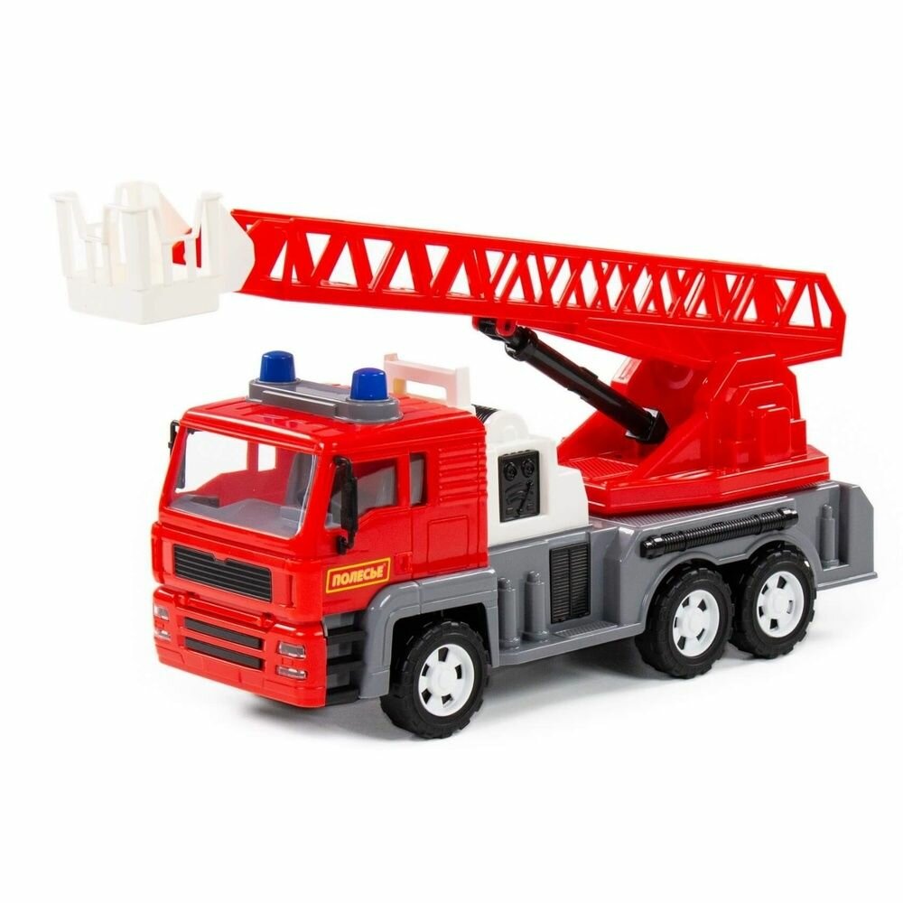 Машинка Полесье "Алмаз", Пожарная, инерционная, в коробке