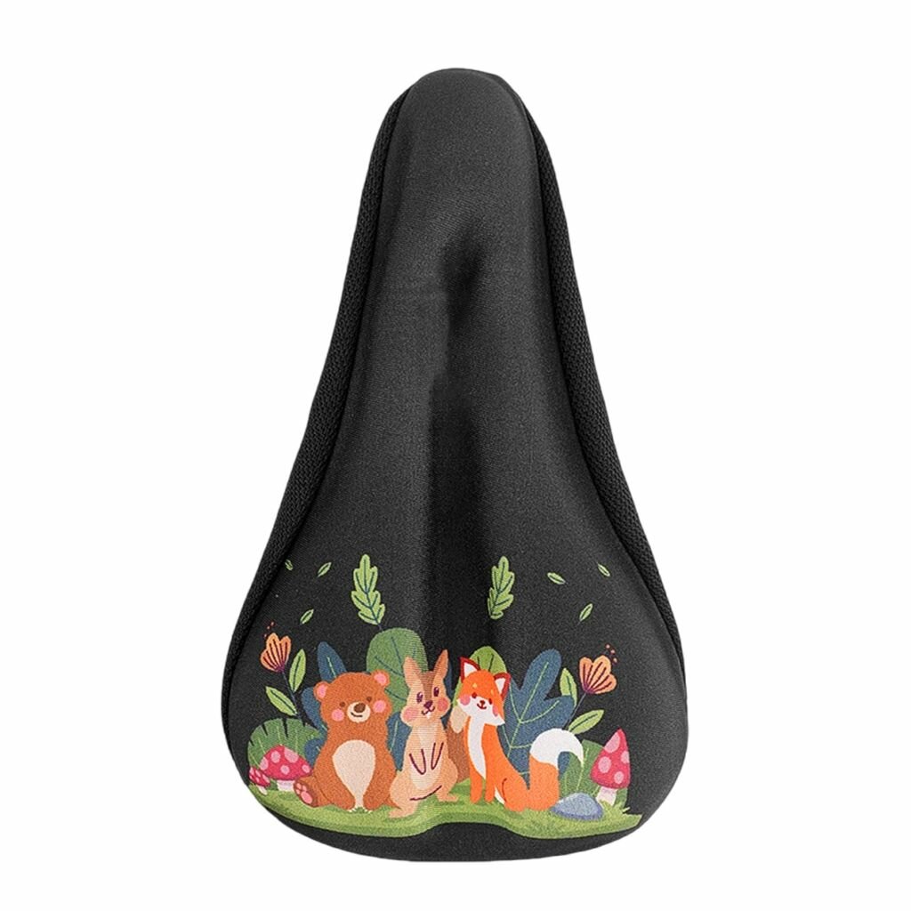 Велосипедное седло, Детское мягкое силиконовое сиденье для велосипеда - черный зоопарк - M