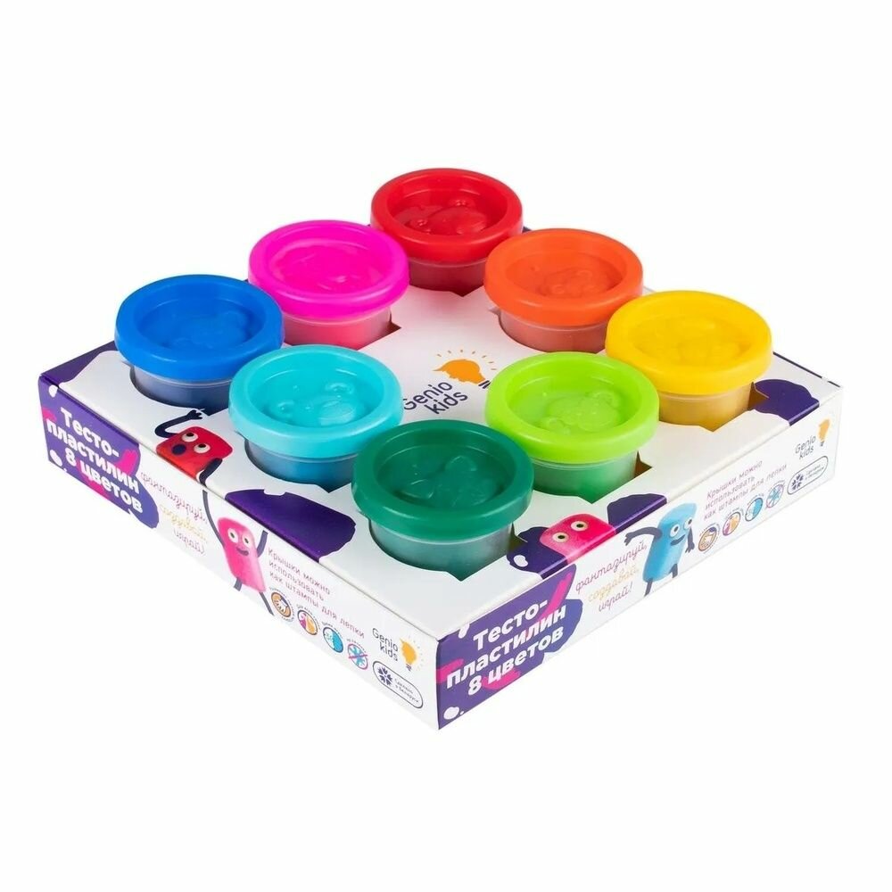 Набор для лепки Genio Kids детский "Тесто-пластилин 8 цветов" (TA1045)