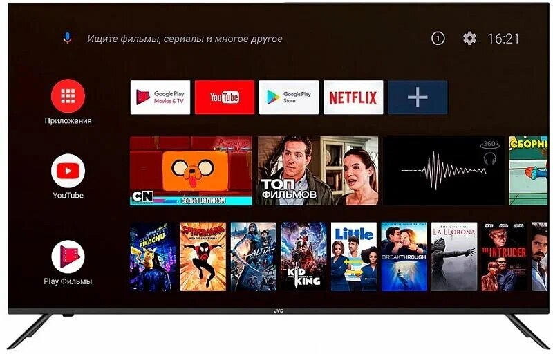 Телевизор JVC LT-43M697 Android Full HD разрешение 1920х1080 43 частота обновления 60 Гц LED — фото 1