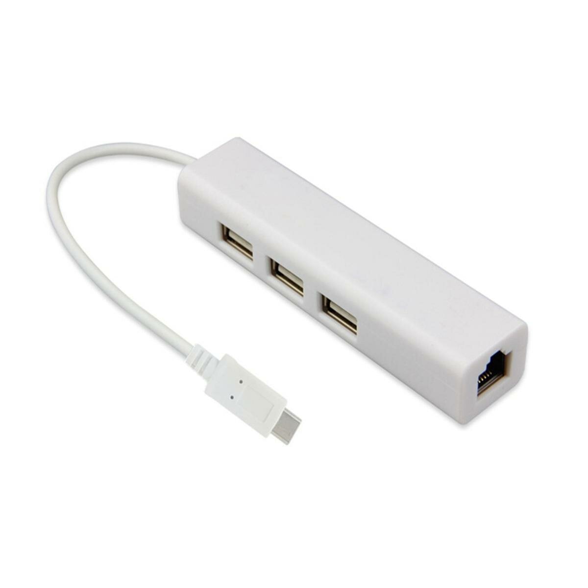 USB 3.1 Type C USB-C, многопортовый концентратор с 3 портами и сетевым адаптером Ethernet LAN для Macbook и Chromebook