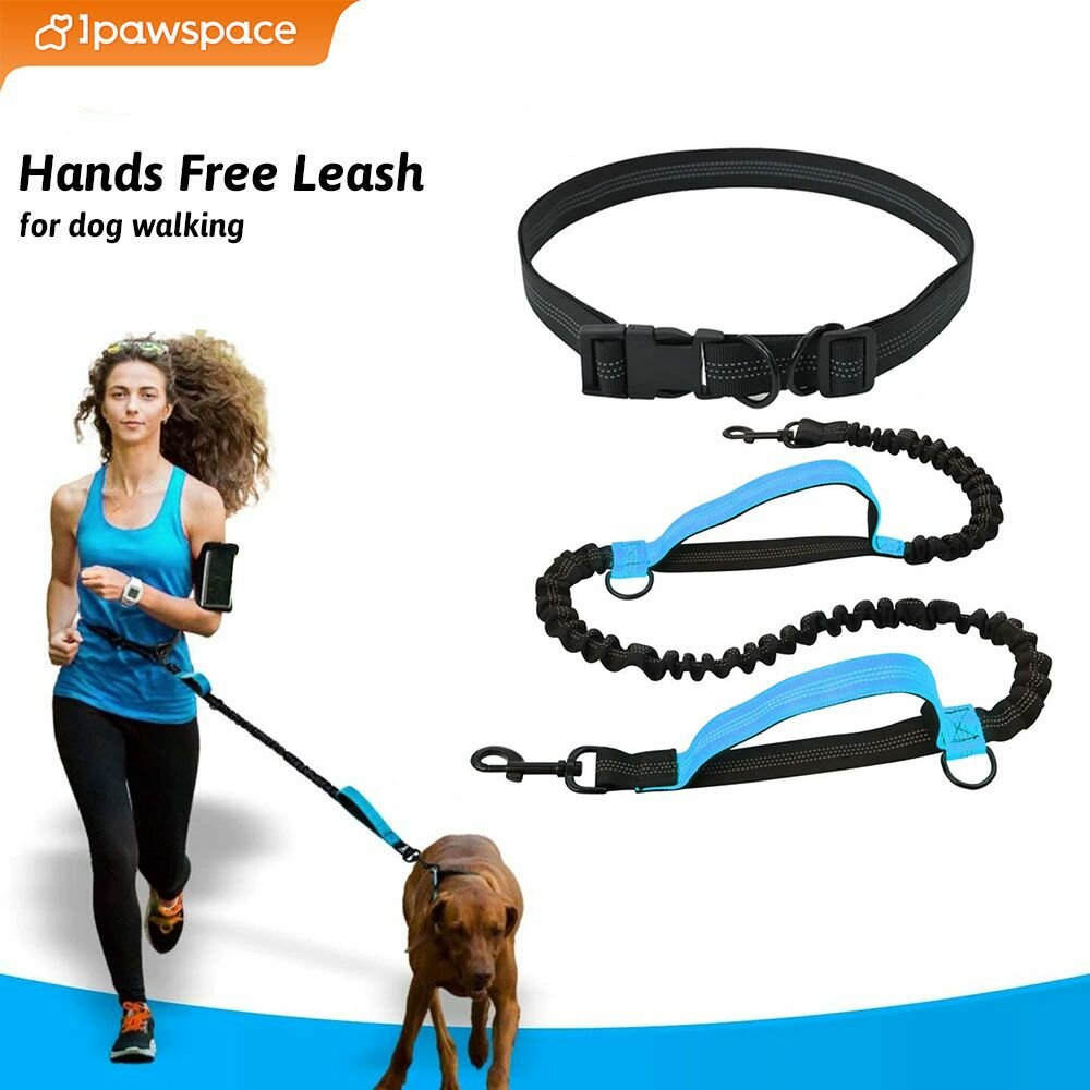 Регулируемый по размеру эластичный поводок с растяжением, длина 60-100 дюймов, освобождает руки, для выгула и бега с средними и крупными собаками на улице