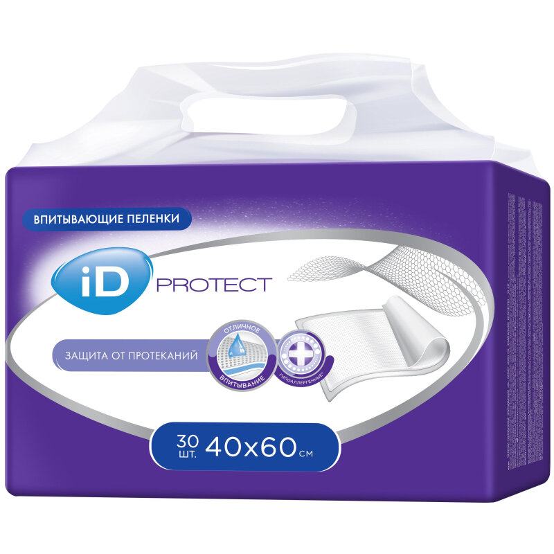 Пеленки впитывающие однораз. 60 id Protect 30 шт/уп