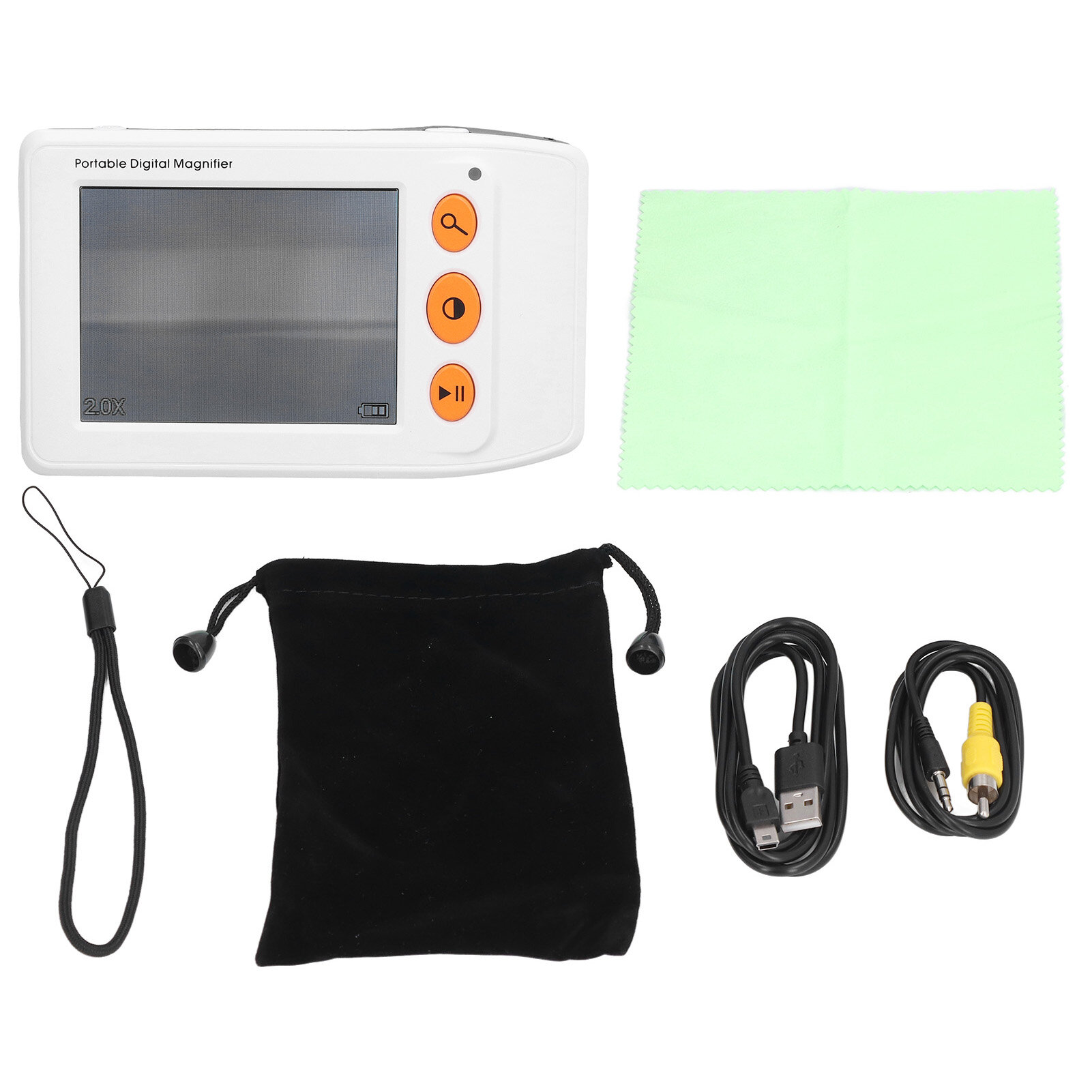 Портативная цифровая видеолупа с диагональю 3,5 дюйма, 2X 25X зум, электронное средство для чтения с 8 цветовыми режимами для слабовидящих, белый цвет
