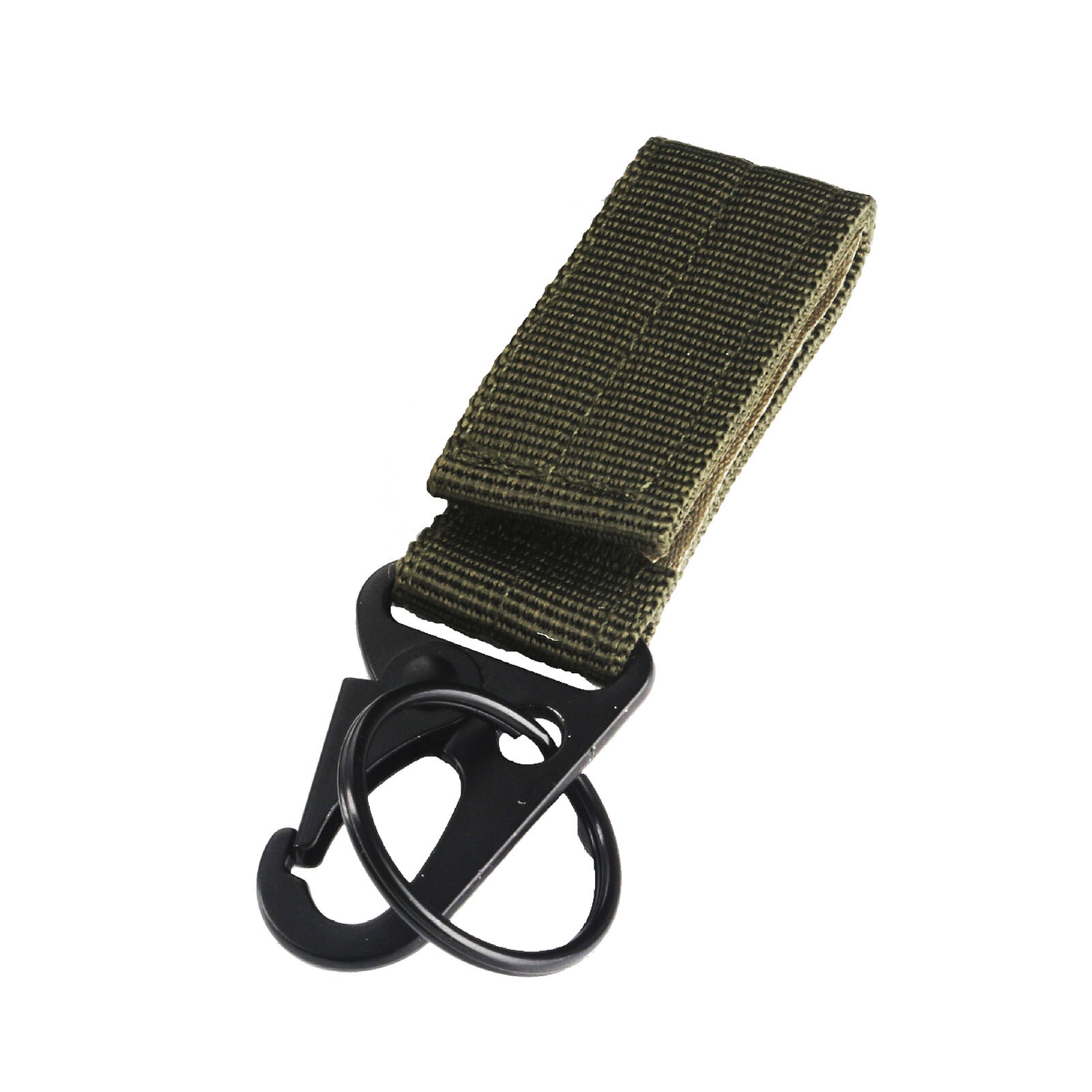 Зажим для ремня из тесьмы, держатель для ключей, универсальный и удобный в использовании, карабин с пряжкой из тесьмы для занятий спортом на открытом воздухе, цвет хаки.