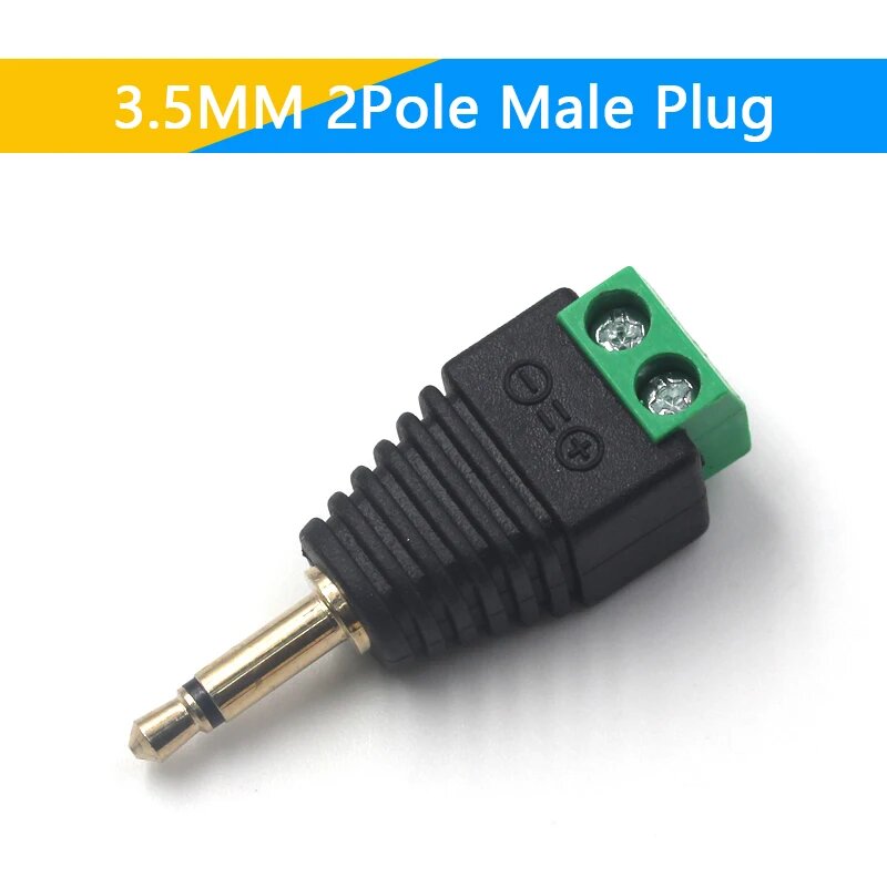 Клеммный разъем 3.5 мм 2.5 мм для наушников 1PCS, 3.5MM 2Pole Male