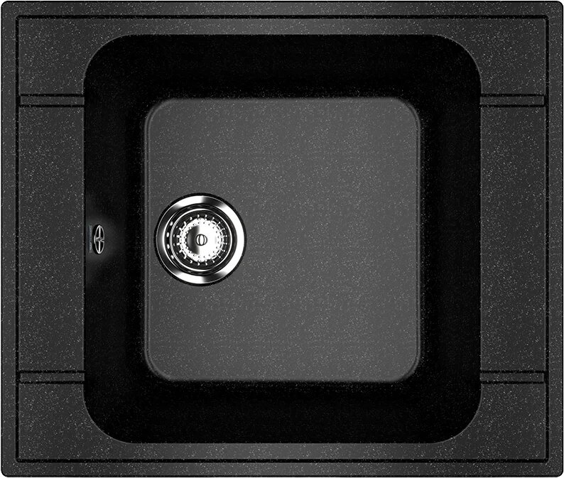 Мойка кухонная Ulgran U-604 -308 прямоугольная, 50x59, мойка для кухни, матовая, черная, российская