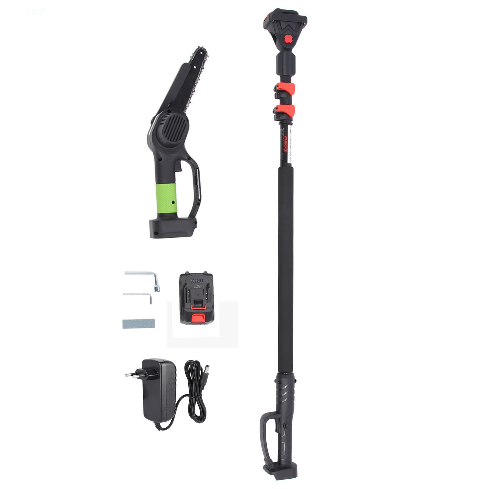 Аккумуляторная мини-пила 6 дюймов с телескопическим удлинителем 2,5 м, вилка ЕС