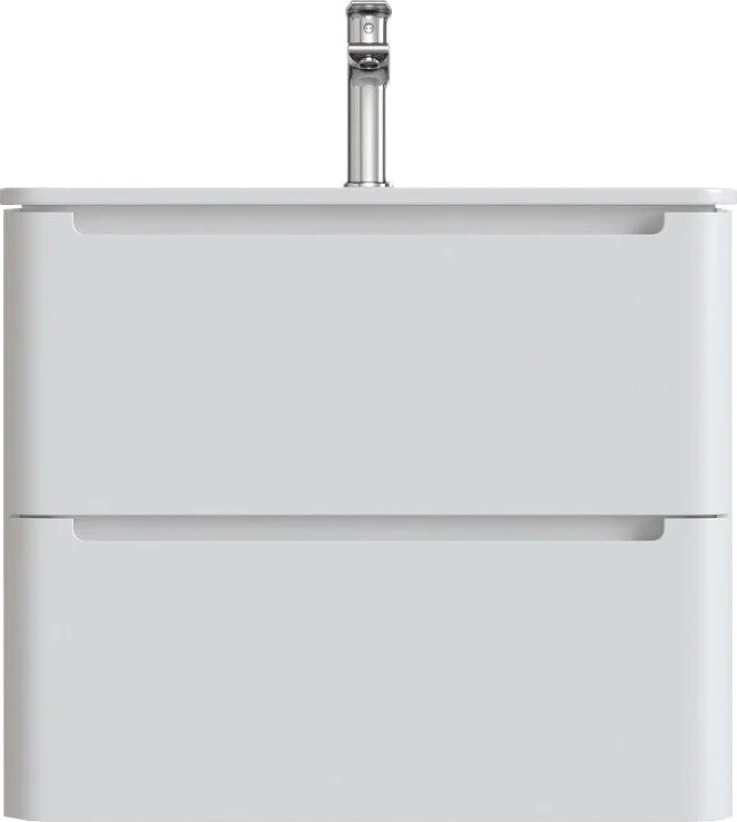 Тумба с раковиной IDDIS Edifice 60 подвесная, 60 см, белая, глянцевая, из МДФ, с ящиками, раковина для ванной, фарфоровая, прямоугольная, встроенный слив-перелив