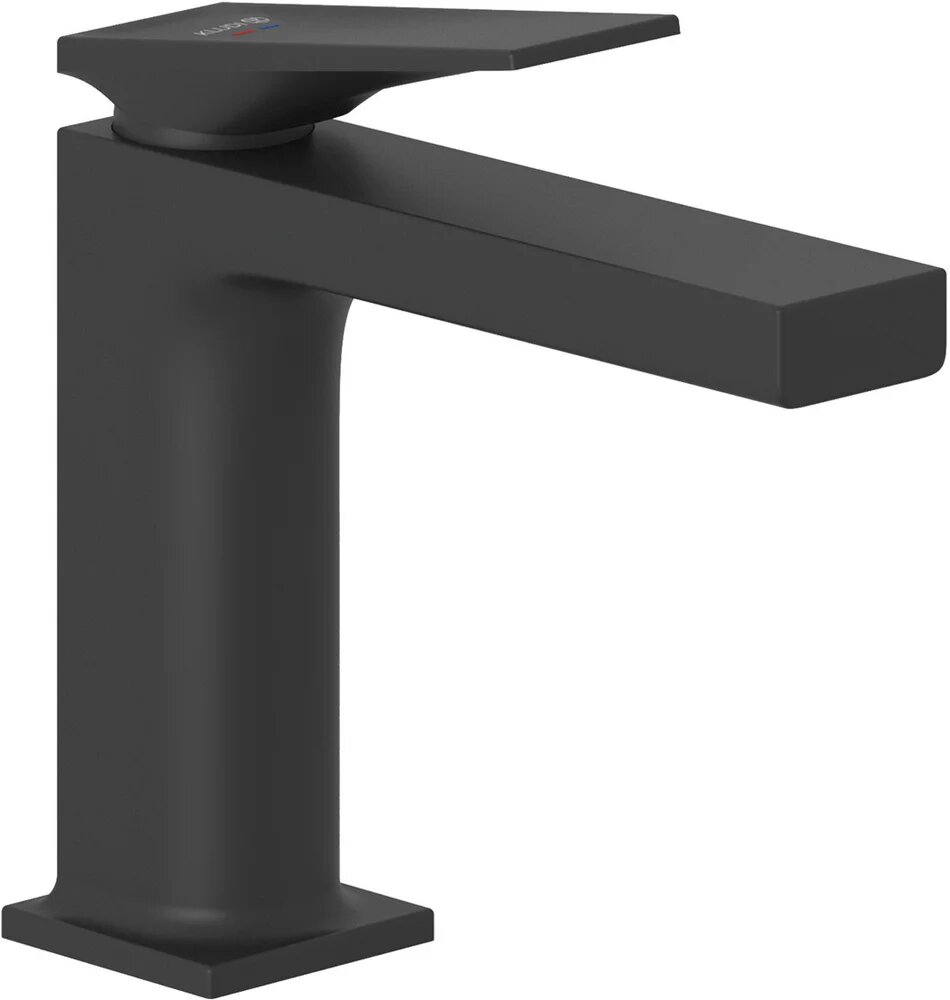 Смеситель для раковины Kludi Decus 542823975 черный, матовый, кран для ванной в раковину, из латуни, рычажный, с керамическим картриджем, с функцией экономии расхода