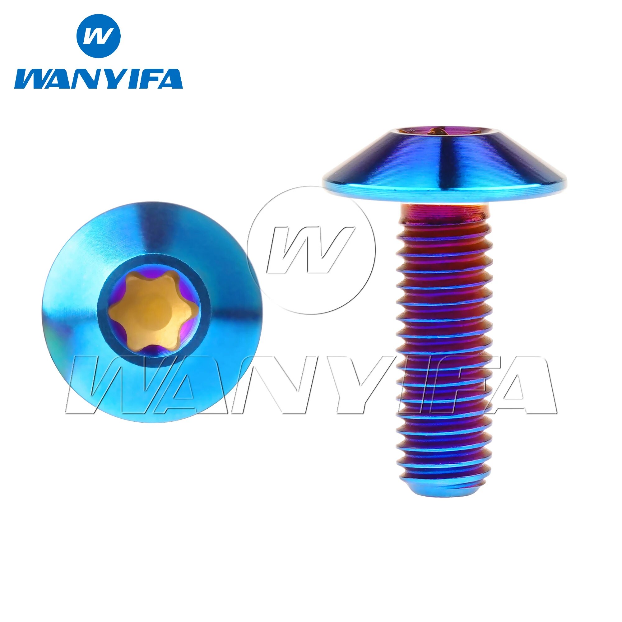 Wanyifa Титановые болты M4/M5/M6 Torx для велосипеда M5, Burn Blue, 25mm
