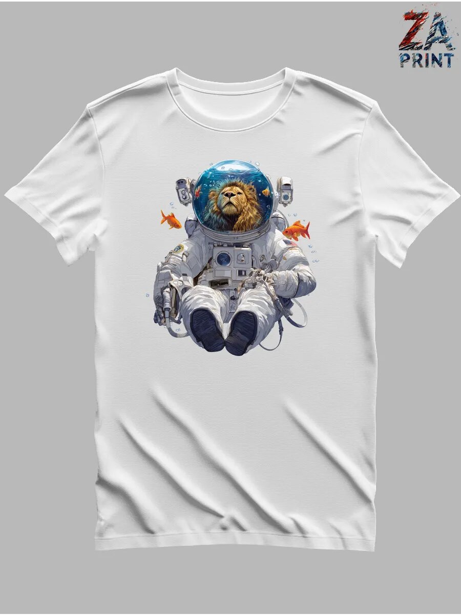 Футболка космонавт лев