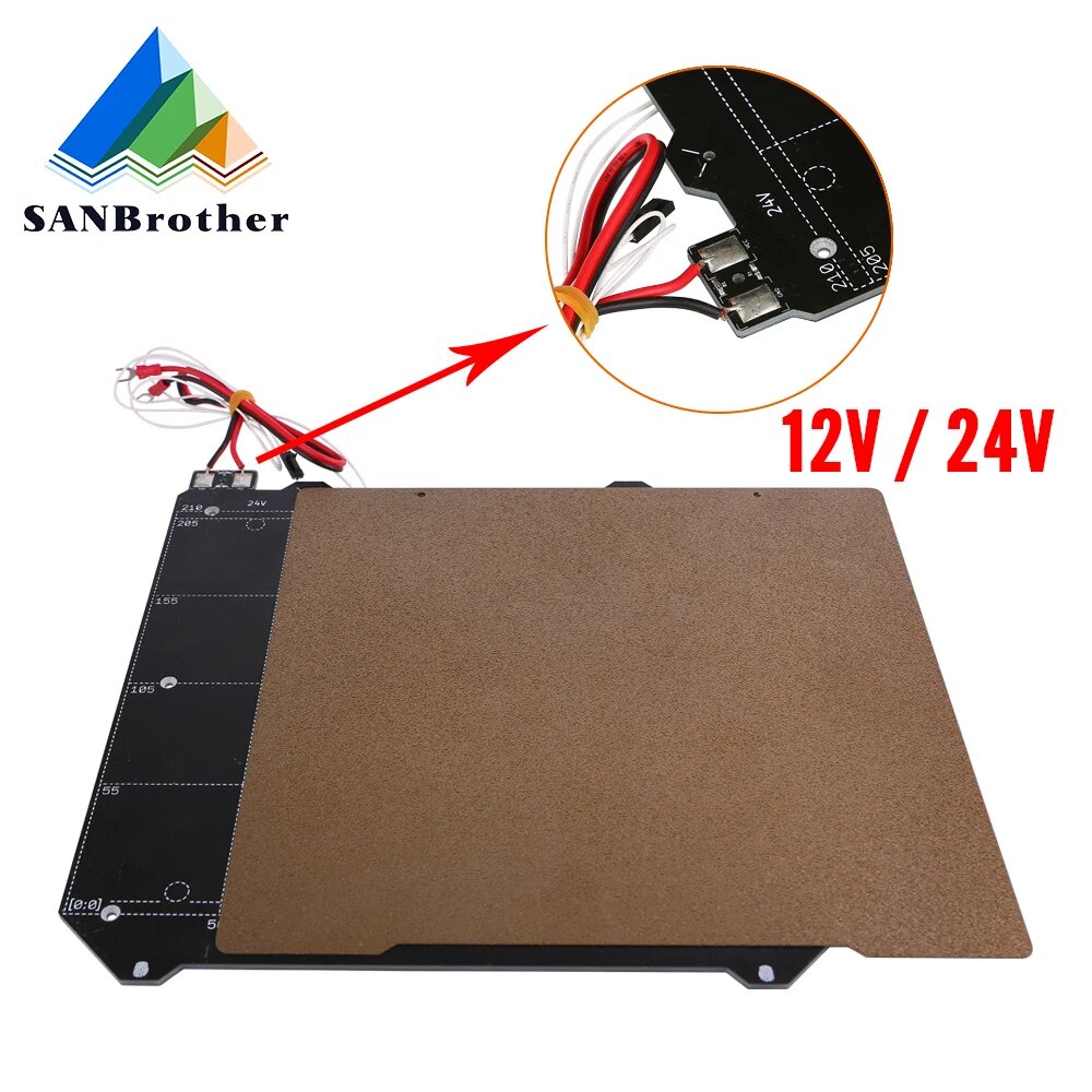 SANBrother Магнитная подогреваемая кровать для Prusa I3 MK2.5S mk3 MK3S 24V
