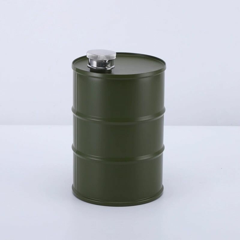 Фляга из нержавеющей стали, 750 мл, для воды, алкоголя и спирта, цилиндрическая канистра для бензина, кемпинга, похода, 14 см