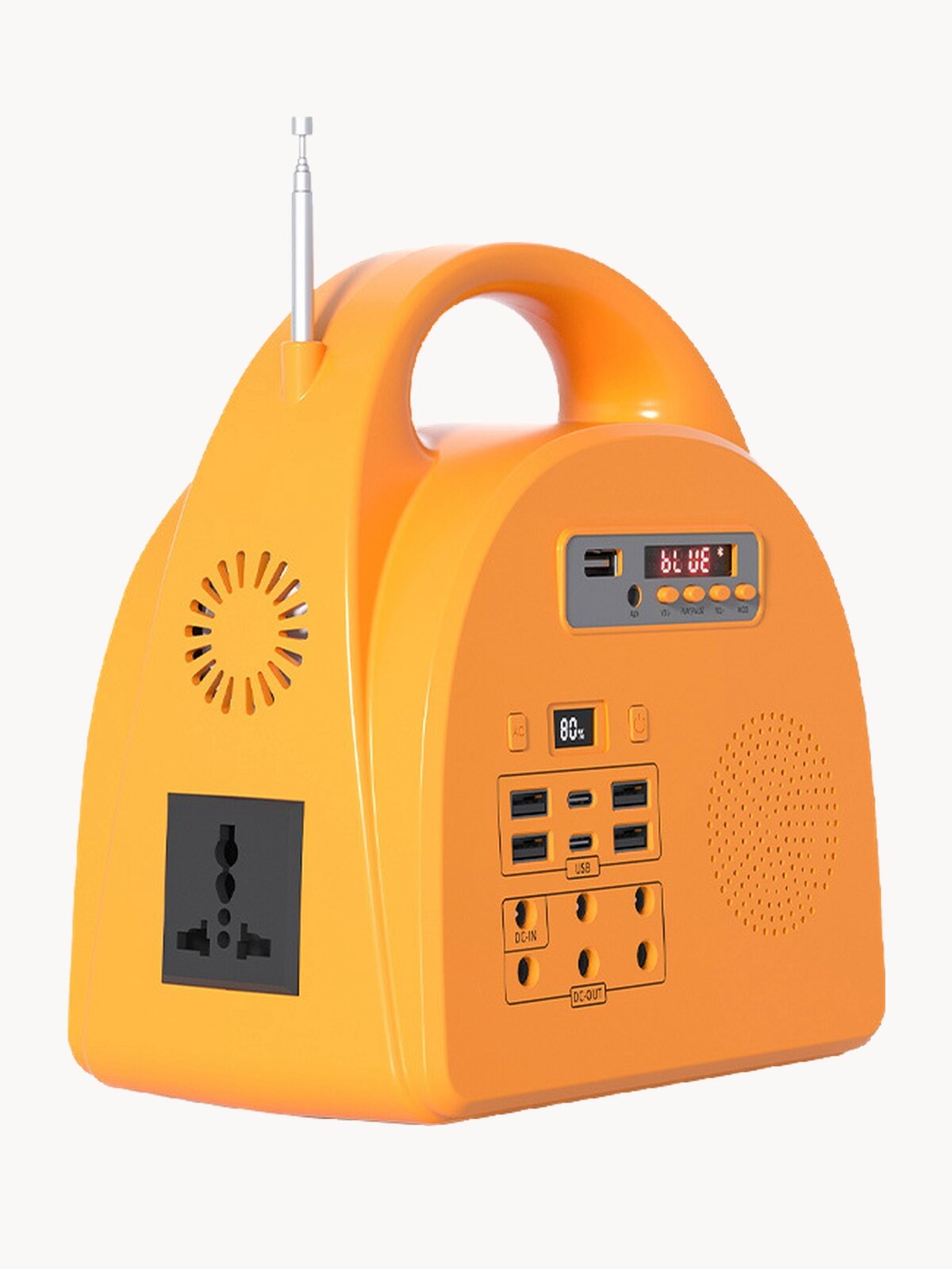 Портативная электростанция 150Вт/монокристаллическая солнечная панель 30Вт складная /радио /блютуз колонка/LED-фонариХ4шт/повербанк 48000мАч