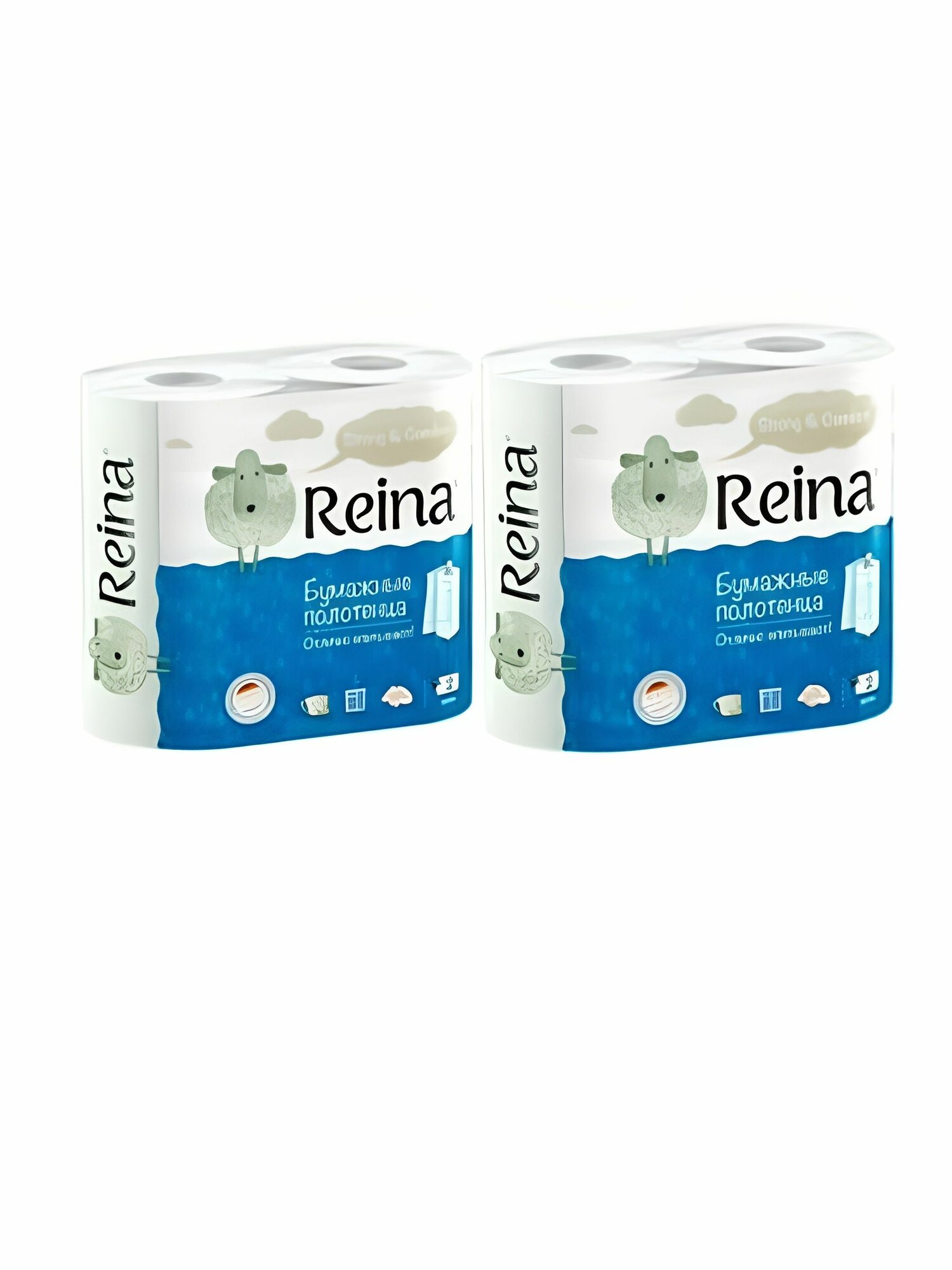 Бумажные Полотенца Reina 2 Слоя, упаковка 2 Рулона. Набор 2 упаковки.