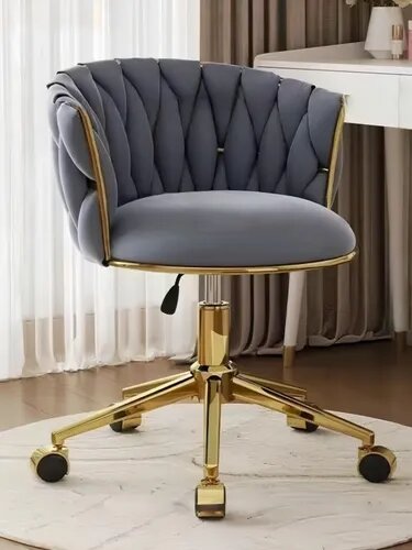 КВ Мебельная Фабрика Офисное кресло, Золотые металлические ножки + серый бархат