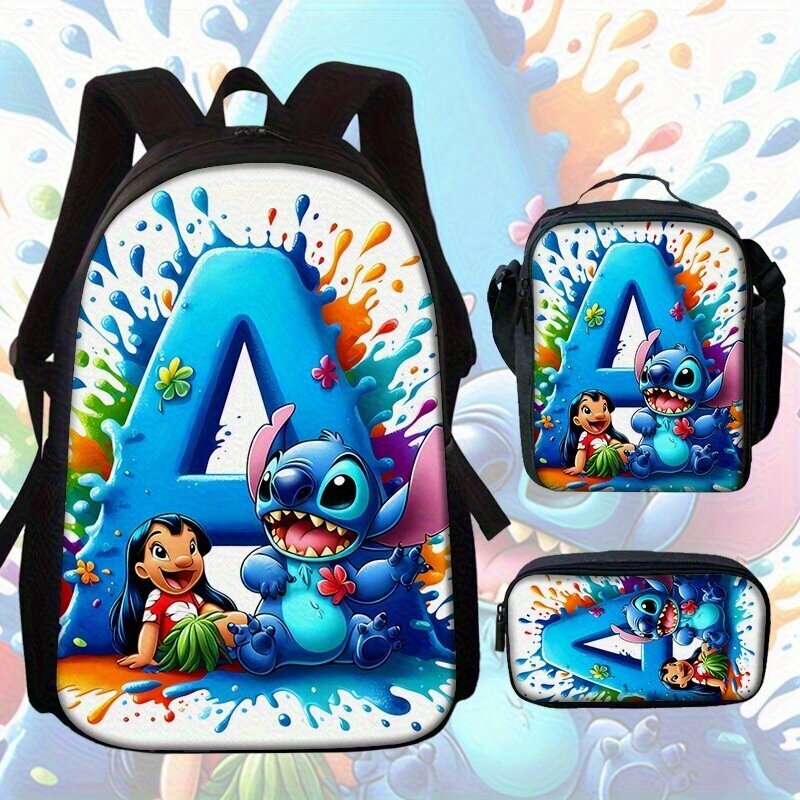 Рюкзак европейского и американского школьного сезона, аниме, мультяшная стежка, школьная сумка из трех предметов, детский рюкзак для начальной школы