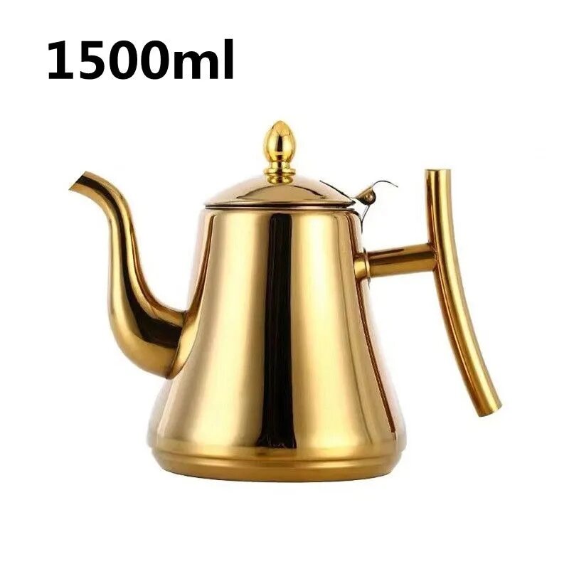 Чайник заварочный золотого цвета из нержавеющей стали, 1500 мл