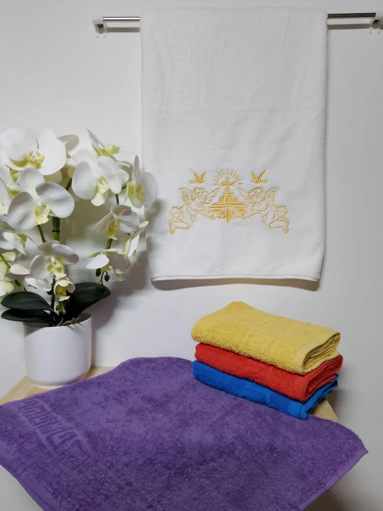 Полотенце крестильное белое. Банное. Размер 70х140. Микрофибра