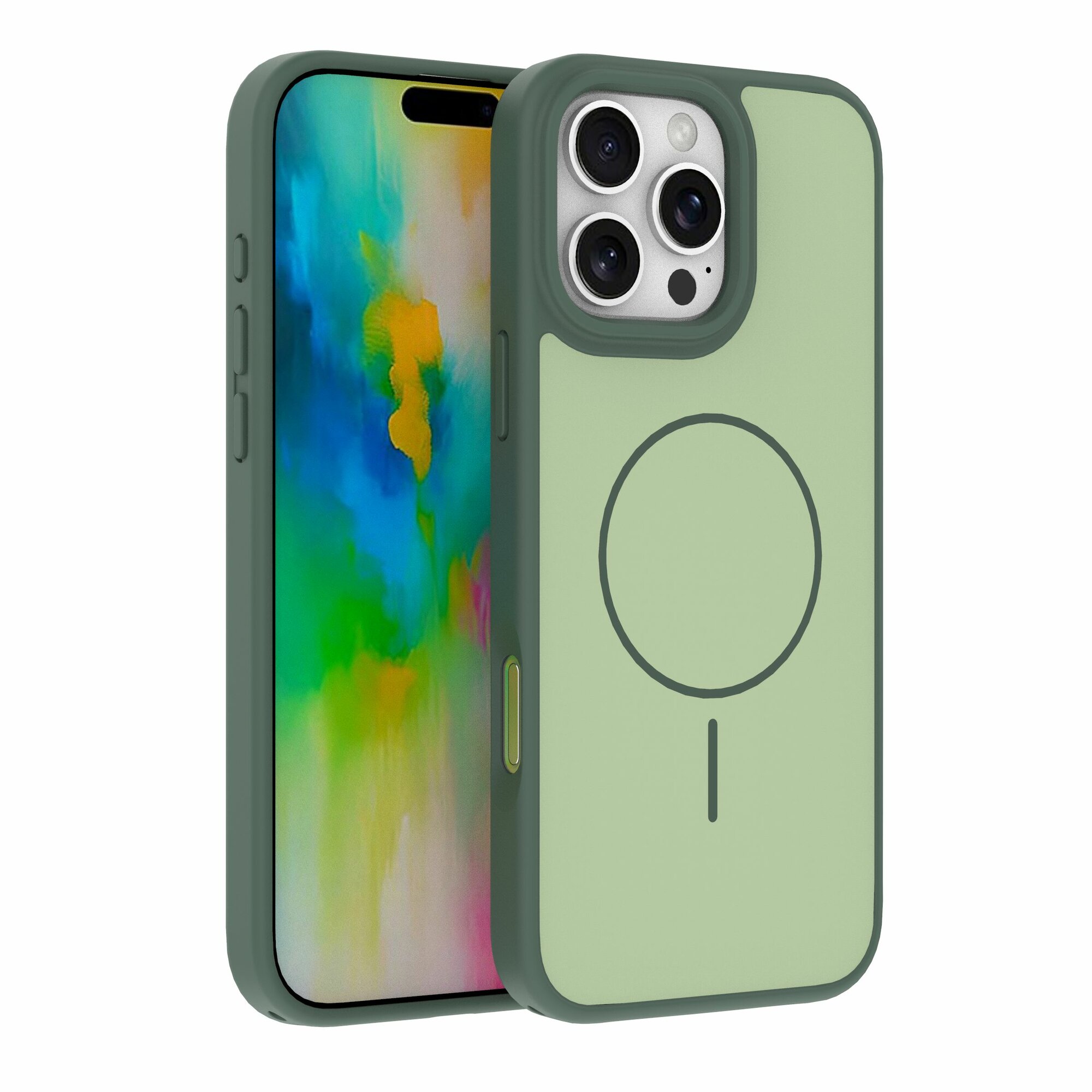Противоударный чехол Supreme Two-tone Case с поддержкой MagSafe для iPhone 16 Pro Max зеленый