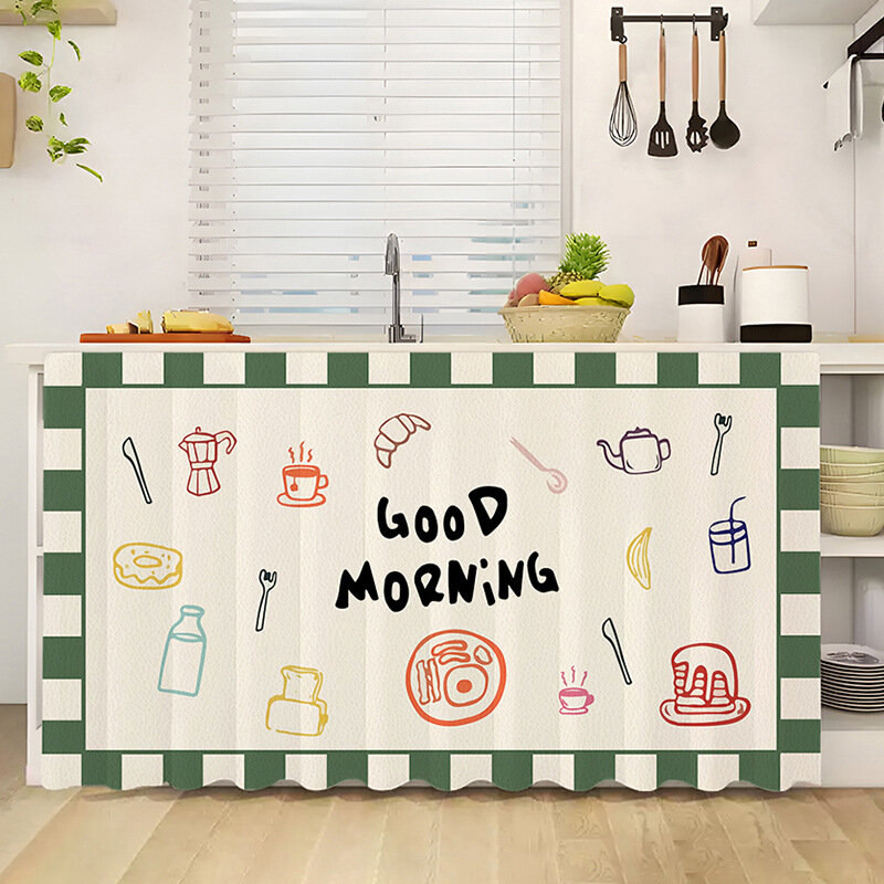 Водонепроницаемая и маслостойкая кожаная шторка для кухонного шкафа, пылезащитная шторка для дверцы шкафа с липучкой, декоративная шторка.