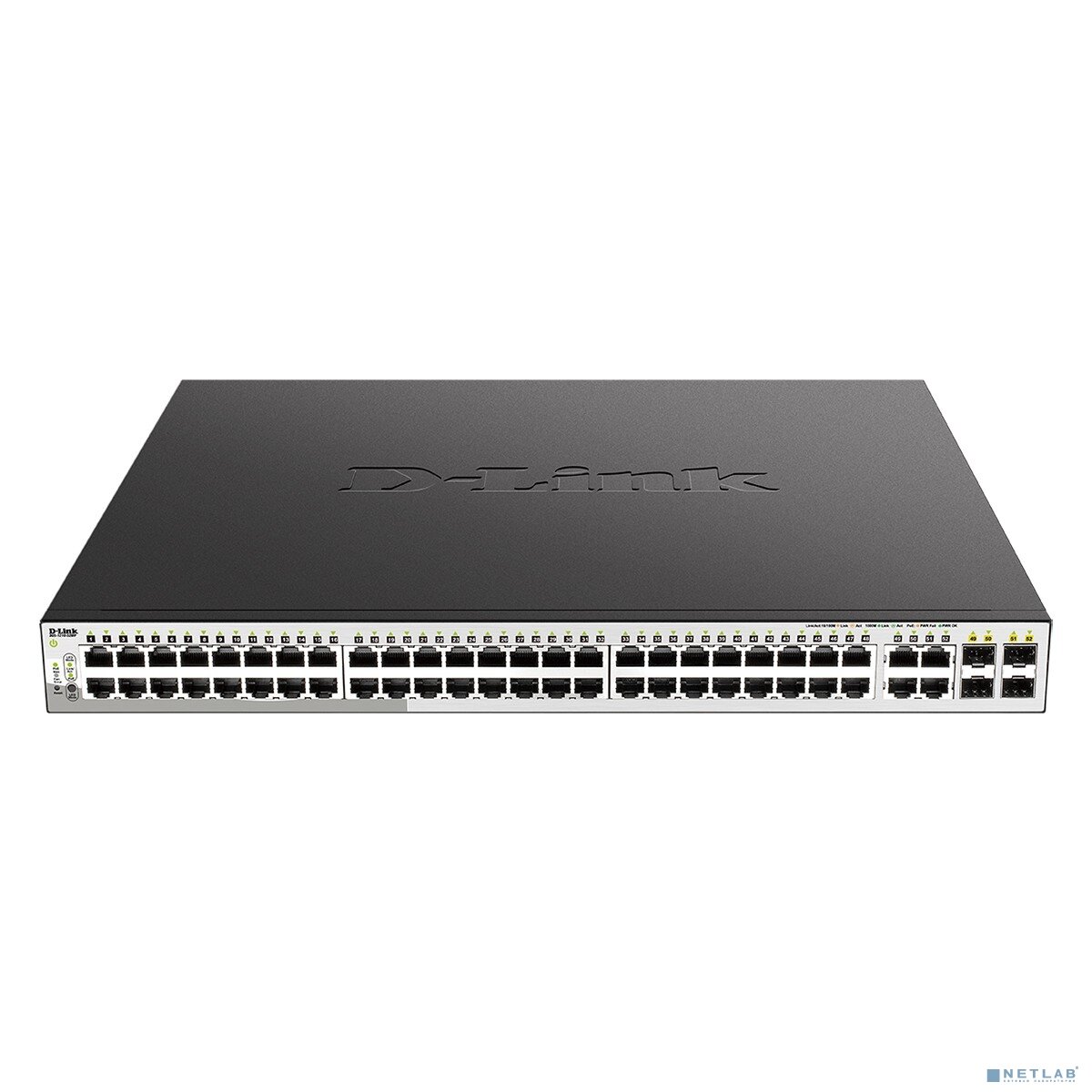 D-Link DGS-1210-52MP/F4A PROJ Управляемый L2 коммутатор с 48 портами 10/100/1000Base-T и 4 комбо-портами 100/1000Base-T/SFP (48 портов PoE 802.3af/at, PoE-бюджет 370 Вт)
