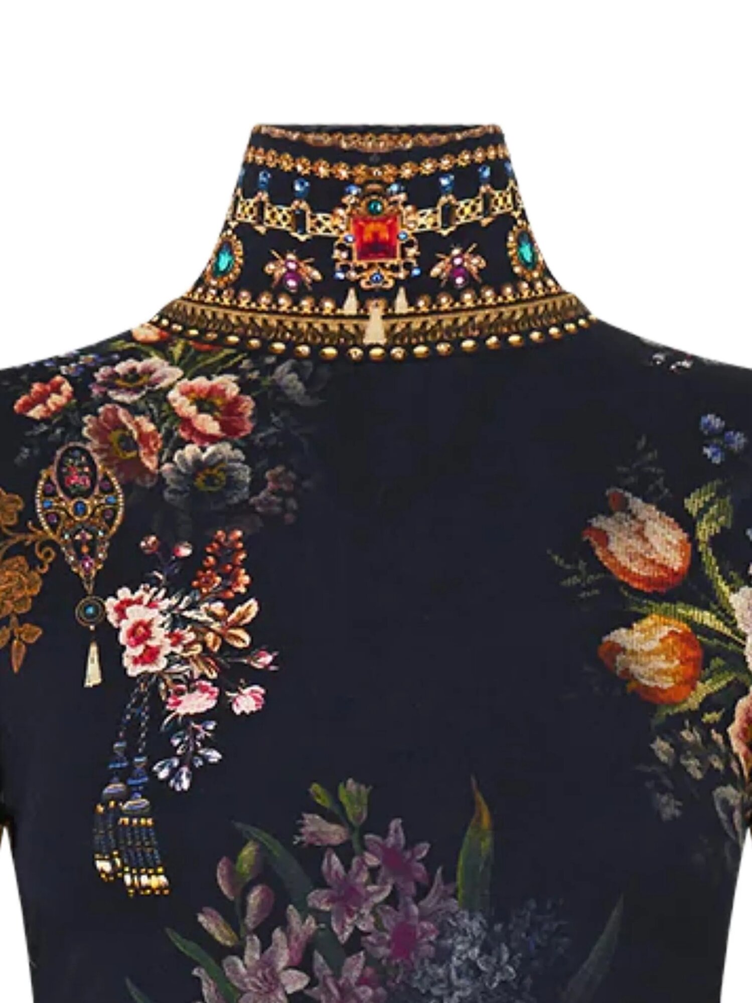 Топ Camilla Floral-print turtleneck top, размер 12 — фото 1