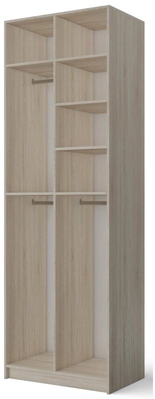 Гардеробная система, модуль Харбен 8, Легкомаркет, 80-50-220, полки, со штангой, дуб сонома