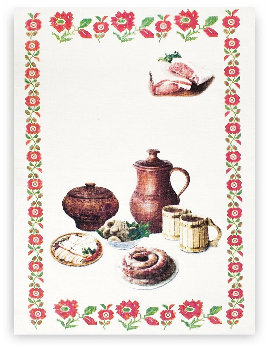 Полотенце льняное (50x70) 10с594 Закуски (молочный), Полотенце 50x70