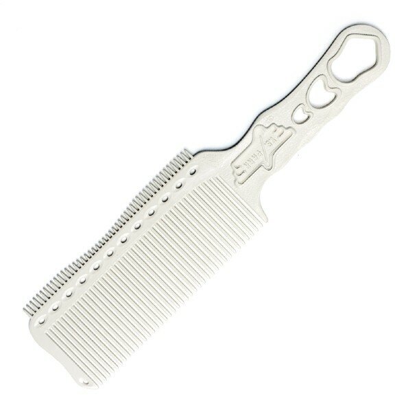 Расческа для стрижки под машинку Y.s.park s282T white , белая, 24 см, эргономичная, тонкий обушок
