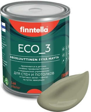 Краска интерьерная глубокоматовая ECO_3 wash and clean FINNTELLA моющаяся, цвет KHAKI, 0,9л