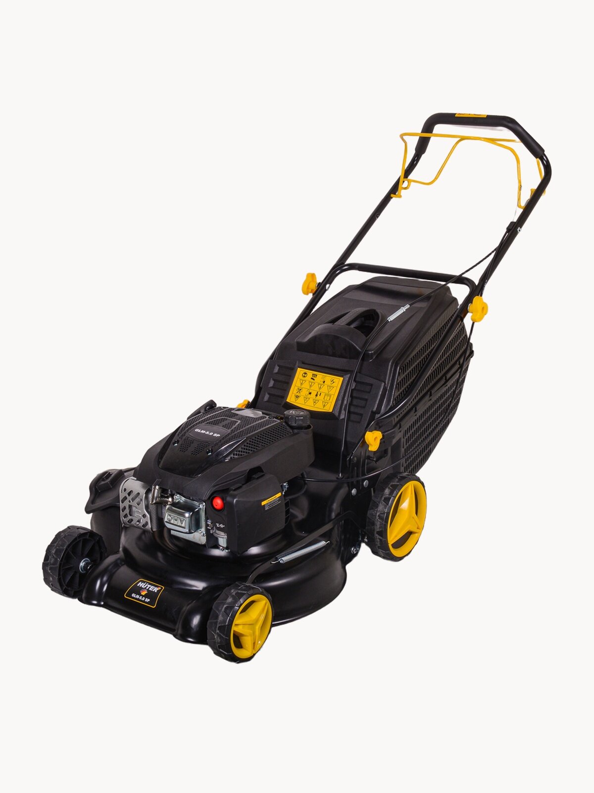 Газонокосилка бензиновая самоходная HUTER GLM-5.0SP, 5 л. с, ширина скоса 46см, пластиковый травосборник на 50л
