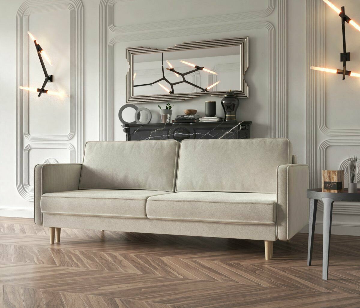 Диван прямой Монэ светло-бежевый