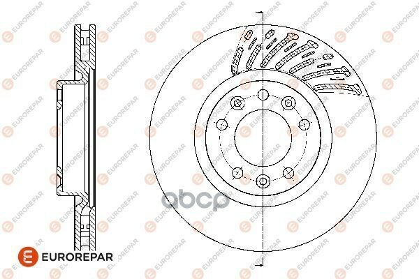 Диск тормозной CITROEN BERLINGO, PEUGEOT PARTNER 1.5-1.6 BlueHDi 18>, front, D=283 x 26 EUROREPAR арт. 1667851280