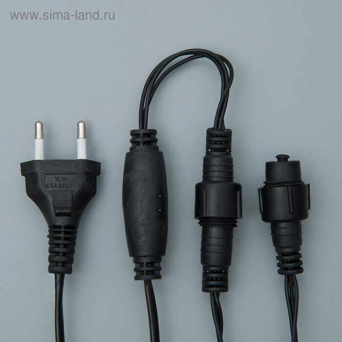 Гирлянда Нить 10 м, IP44, УМС, тёмная нить, 72 SMD-LED, свечение мульти, 220 В
